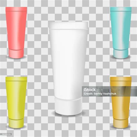 화장품 및 위생 투명 한 배경에 대 한 현실적인 플라스틱 튜브의 집합의 벡터 이미지 0명에 대한 스톡 벡터 아트 및 기타 이미지 0명 3차원 형태 개체 그룹 Istock