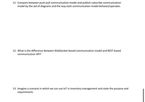 Solved 11 Compare Between Push Pull Communication Model And