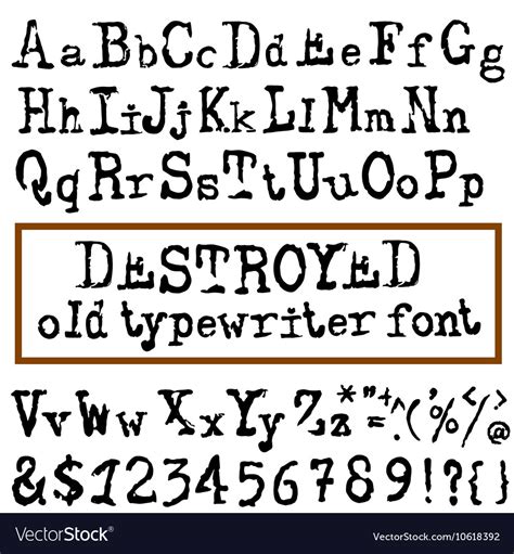 Old Typewriter Font Vintage Font Royalty Free Vector Image