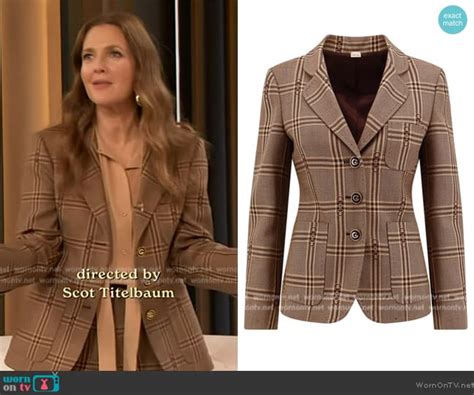 Wornontv Drews Plaid Blazer And Pants On The Drew Barrymore Show