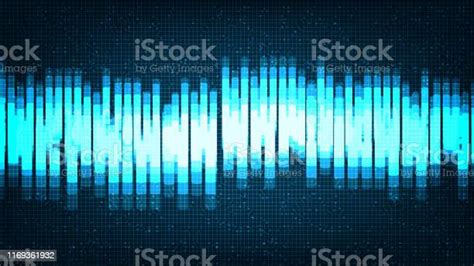 라이트 블루 배경 기술 및 지진 파도 다이어그램 개념 음악 스튜디오 및 과학을위한 디자인 벡터 일러스트레이션에 디지털 음파 낮고 높은 리히터 규모 곡선에 대한 스톡 벡터