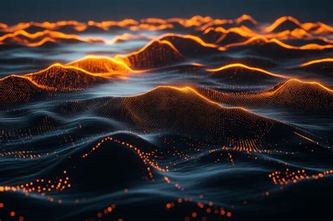 Dynamic Particles Glowing Wave Effect Background Premium Ai Generated Image