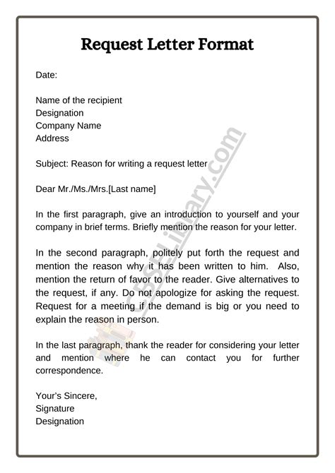 Request Letter | Format, Template and Samples | Request Letter for ...