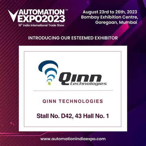Automationexpo2023 Mumbai Qinntechnologies Automationsolutions… Automation India Expo 2025