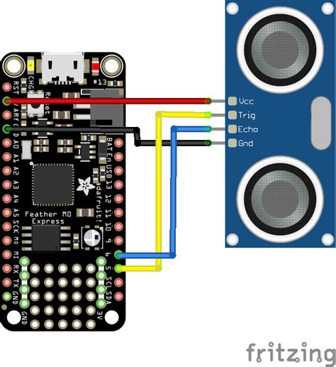 Adafruit Feather M0 And Us 025 Ultrasonic Sensor Circuitpython Example