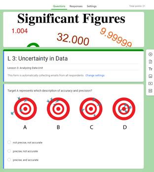 Uncertainty In Data Worksheet Analyzing Data Chemistry Tpt