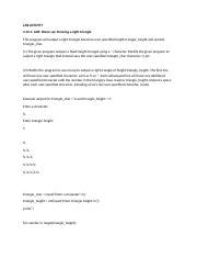 Create A Right Triangle With User Specified Character Lab Course Hero