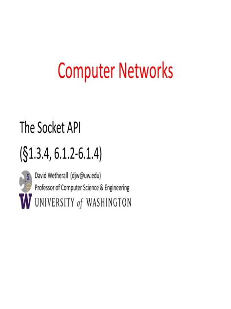 Computer Networks The Socket Api 134 612 614 Pdf Network