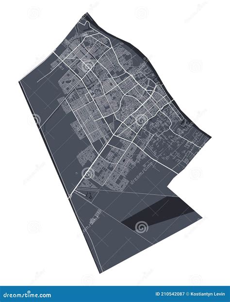 Basra Map Detailed Map Of Basra City Poster With Streets Cityscape