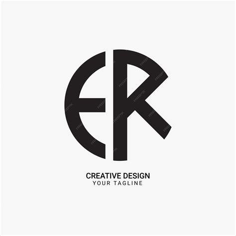 Premium Vector Creative Er Or Re Initial Circle Shape Pattern Line