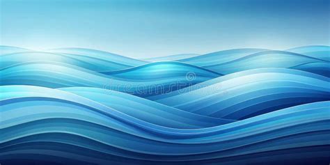 Abstract Ocean Waves Serene Blue Water Texture Background Generative Ai Stock Illustration