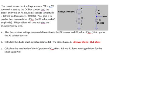Solved The Circuit Shown Has Voltage Sources V Is A V Chegg