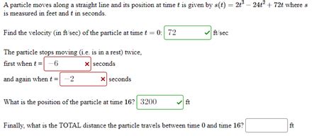 Solved A Particle Moves Along A Straight Line And Its Chegg Com