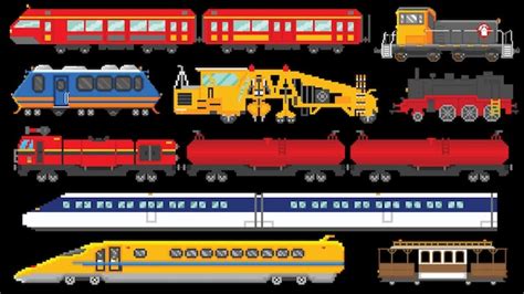 Premium Vector Trains Collection In 8 Bit Design