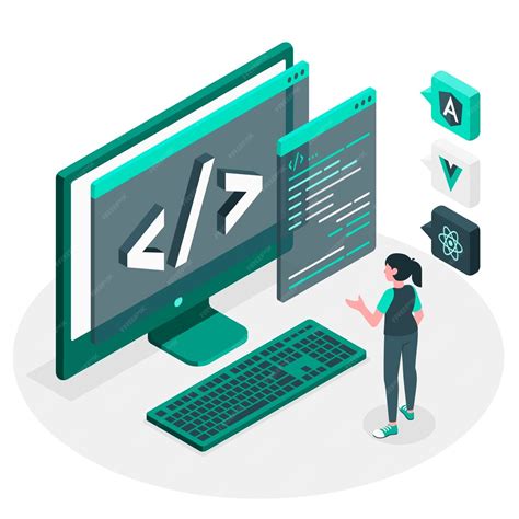 Illustration De Concept De Framework Javascript Vecteur Gratuite