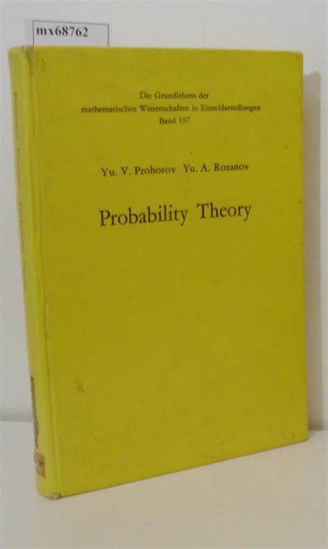 Probability Theory Basic Concepts Limit Theorems Random Processes By Yu V Prohorov Yu A