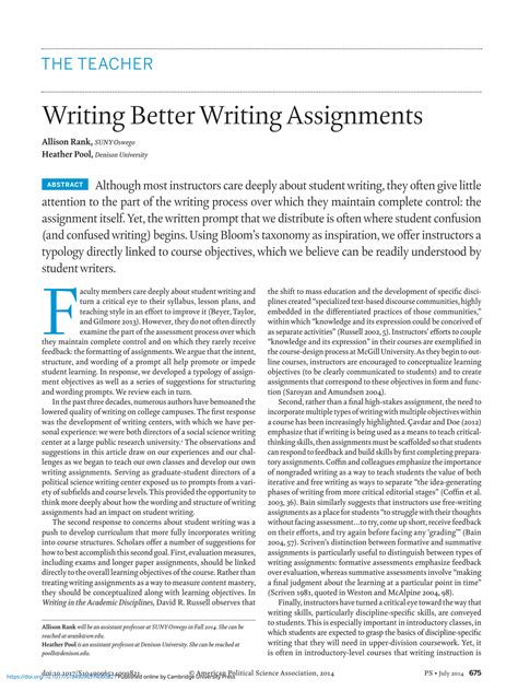 Solution Writing Better Writing Assignments Studypool