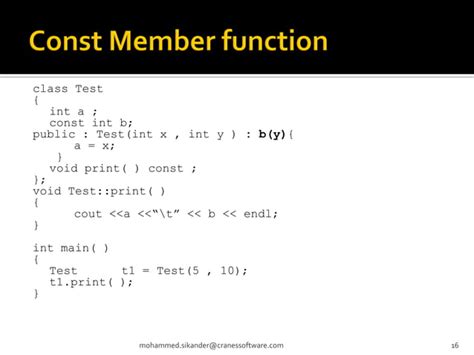 Static And Const Members Ppt