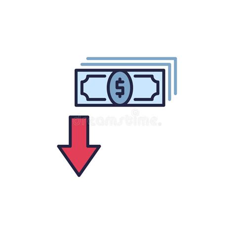 Cash Devaluation Vector Currency Value Lowering Concept Colored Icon Stock Vector Illustration