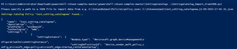 Export Single Configuration Profile Settings Catalog As A File