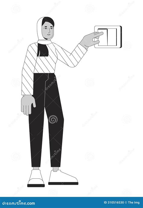 Turning Off Light With Wall Switch Black And White Cartoon Flat