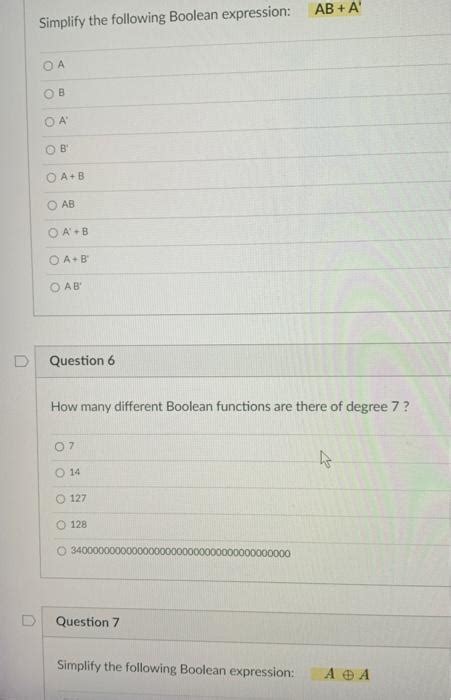 Solved Simplify The Following Boolean Expression Ab Ab