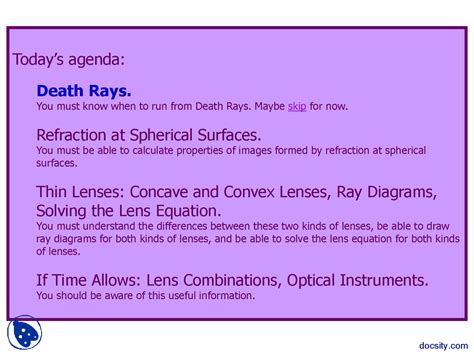 Death Rays Engineering Physics Lecture Slides Docsity