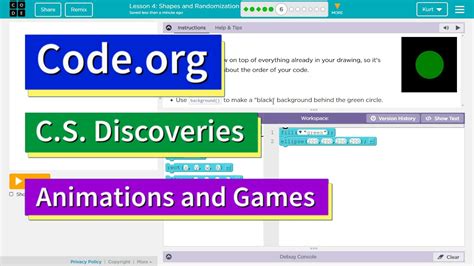 Code Org Shapes And Parameters Lesson Part Answer Tutorial C S Discoveries YouTube