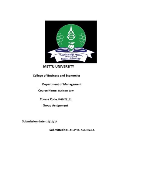 Business Law Assignment Pdf Law Of Obligations Offer And Acceptance