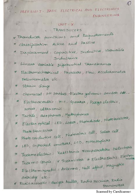 BEEE UNIT Unit Notes Electrical And Electronics Measurement Studocu