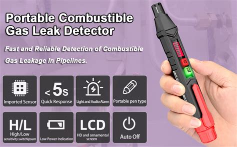 Gas Leak Detector Natural Gas Detector Portable Handheld Gas Sniffer With Audible Visual