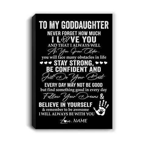 Personalized To My Goddaughter Canvas I Love You Forever From Godmother