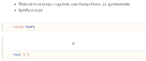 SymPy Formulas Are Not Rendered Correctly Issue Fonsp Pluto Jl GitHub