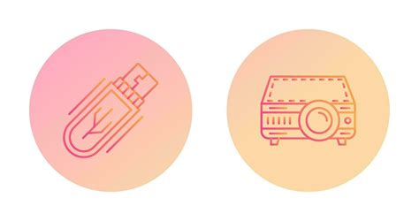 Usb Drive And Projector Icon 32763964 Vector Art At Vecteezy