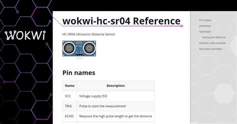 Wokwi Hc Sr Reference Wokwi Docs