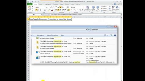 How To Add Summary Information For The Properties Of An Excel Workbook Youtube