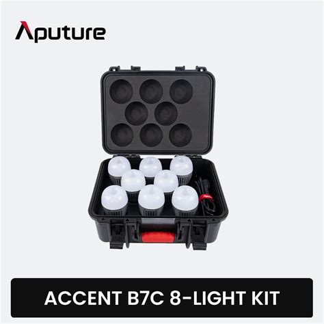 Aputure Accent B7c Rgbww Led 8 Light Kit With Charging Case Red Dot Photo