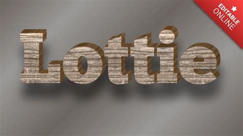 Lottie 3d Wood Texture Text Effect Generator