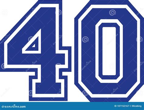 Quarenta Faculdade Número Ilustração Stock Ilustração de numérico pictograma