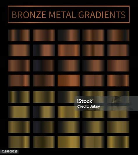 브론즈 구리 금속 그라데이션 벡터 다채로운 텍스처 세트 갈색에 대한 스톡 벡터 아트 및 기타 이미지 갈색 그라데이션 1위 Istock