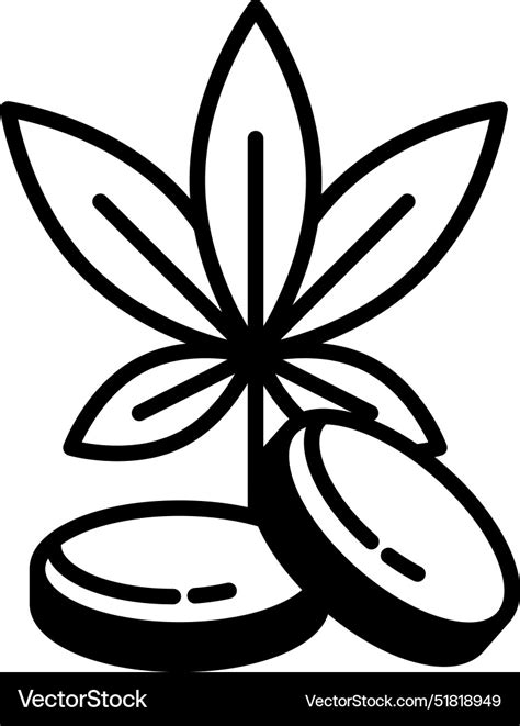 Leafy Plant With Two Small Round Objects On Top Vector Image