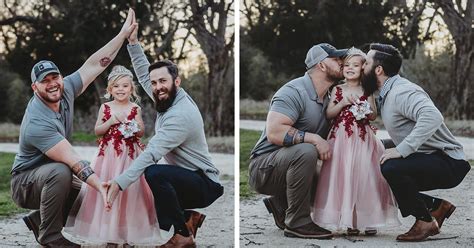 Family Of Daughter And Her Two Dads Have A Cute Photoshoot But Theyre Not A Same Sex Couple
