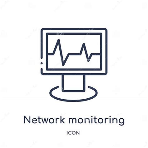 Linear Network Monitoring Icon From Internet Security And Networking