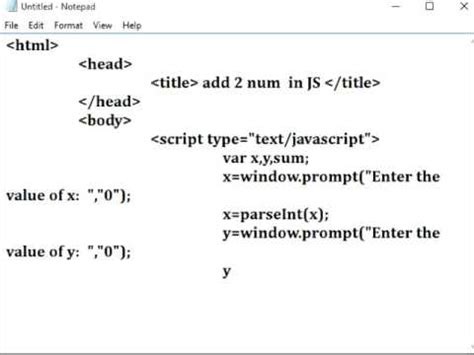 JavaScript Tutorials -2 (How to add two number using prompt dialog box ...