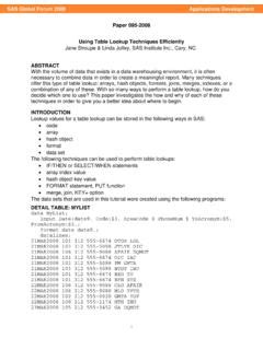 Using Table Lookup Techniques Efficiently Using Table Lookup Techniques