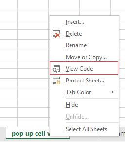 How To Pop Up The Cell Value While Clicking In Excel