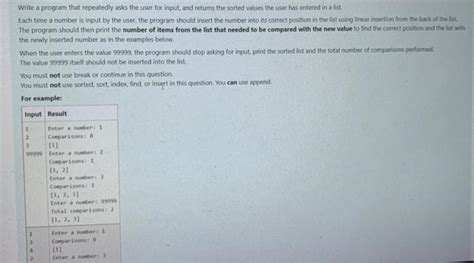 Solved Write A Program That Repeatedly Asks The User For