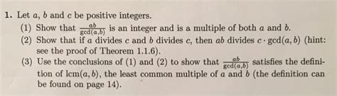 Solved Let A B And C Be Positive Integers Show That Chegg