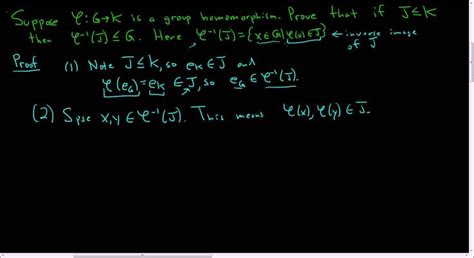 Inverse Image Of A Subgroup Is A Subgroup Proof Math Videos Maths