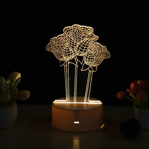 디자인 그림 아크릴 d 램프 광학 환상 책상 램프 Usb Led 밤 빛 Buy Usb Led 야간 조명 Product on Alibaba